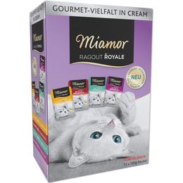 Miamor Ragout Royale Cream Vielfalt Multibox Katzen-Nassfutter ohne Farbstoffe 12x100g