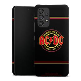 DeinDesign Galaxy A53 5G Handy Premium Case Smartphone Handyh&uuml;lle Schutzh&uuml;lle matt Acdc Logo Merchandise Premium Case