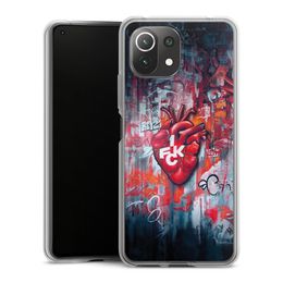 DeinDesign Xiaomi Mi 11 Lite 5G NE Handy Silikon H&uuml;lle Case transparent Handyh&uuml;lle 1. Fc Kaiserslautern Heart 1. Fck Silikon Case