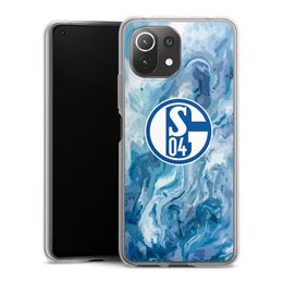 DeinDesign Xiaomi Mi 11 Lite 5G NE Handy Silikon H&uuml;lle Case transparent Handyh&uuml;lle Fc Schalke 04 Logo Merchandise Silikon Case