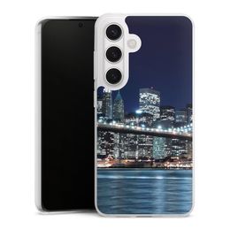 DeinDesign Galaxy S24 Handy Silikon H&uuml;lle Case transparent Handyh&uuml;lle Usa Brooklyn Bridge New York Silikon Case