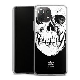 DeinDesign Xiaomi Mi 11 Lite 5G NE Handy Silikon H&uuml;lle Case transparent Handyh&uuml;lle Totenkopf Official Licensed Product Fc St. Pauli Silikon Case