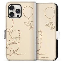 DeinDesign iPhone 15 Pro Max Handy Klapph&uuml;lle Handyh&uuml;lle aus Kunst Leder wei&szlig; Flip Case Disney Official Licensed Product Winnie The Pooh Sideflip mit Lasche