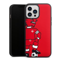 DeinDesign iPhone 13 Pro Max Handy Premium Silikon H&uuml;lle Handyh&uuml;lle schwarz Case 1. Fc Kaiserslautern Official Licensed Product Soccer Silikon Premium Case