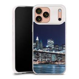 DeinDesign iPhone 17 Pro Max Handy Slim Case Silikon Handyh&uuml;lle transparent H&uuml;lle extra d&uuml;nn Usa Brooklyn Bridge New York Silikon Slim Case