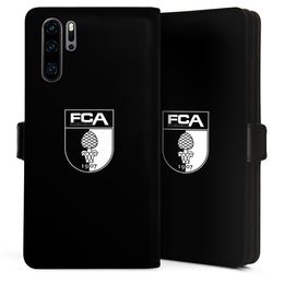 DeinDesign Huawei P30 Pro Handy Klapph&uuml;lle Handyh&uuml;lle aus Kunst Leder schwarz Flip Case Logo Official Licensed Product Fc Augsburg Sideflip mit langer Lasche