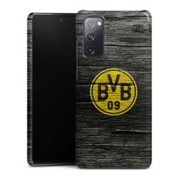DeinDesign Galaxy S20 FE Handy Premium Case Smartphone Handyh&uuml;lle Schutzh&uuml;lle gl&auml;nzend Wooden Look Bvb Borussia Dortmund Premium Case