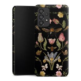 DeinDesign Galaxy A33 5G Handy Premium Case Smartphone Handyh&uuml;lle Schutzh&uuml;lle gl&auml;nzend Blossom Flower Wreath Bee Premium Case
