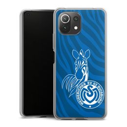 DeinDesign Xiaomi Mi 11 Lite 5G NE Handy Silikon H&uuml;lle Case transparent Handyh&uuml;lle Merchandise Zebra Msv Duisburg Silikon Case