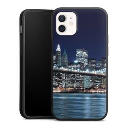 DeinDesign iPhone 12 mini Handy Premium Silikon H&uuml;lle Handyh&uuml;lle schwarz Case Usa Brooklyn Bridge New York Silikon Premium Case