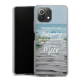 DeinDesign Xiaomi Mi 11 Lite 5G NE Handy Silikon H&uuml;lle Case transparent Handyh&uuml;lle Statement Beach Spruch Silikon Case