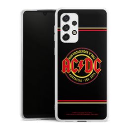 DeinDesign Galaxy A33 5G Handy Silikon H&uuml;lle Case transparent Handyh&uuml;lle Acdc Merchandise Logo Silikon Case