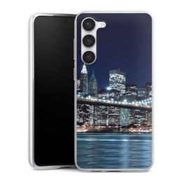 DeinDesign Galaxy S23+ Handy Silikon H&uuml;lle Case transparent Handyh&uuml;lle Usa Brooklyn Bridge New York Silikon Case