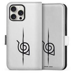 DeinDesign iPhone 15 Pro Max Handy Klapph&uuml;lle Handyh&uuml;lle aus Kunst Leder wei&szlig; Flip Case Konoha Sasuke Naruto Shippuden Sideflip mit Lasche