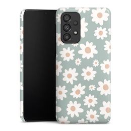 DeinDesign Galaxy A33 5G Handy Premium Case Smartphone Handyh&uuml;lle Schutzh&uuml;lle gl&auml;nzend Flowers Daisy Muster Premium Case