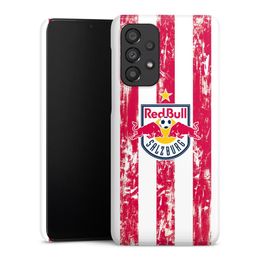 DeinDesign Galaxy A33 5G Handy Premium Case Smartphone Handyh&uuml;lle Schutzh&uuml;lle gl&auml;nzend Stripes Fc Red Bull Salzburg Official Licensed Product Premium Case