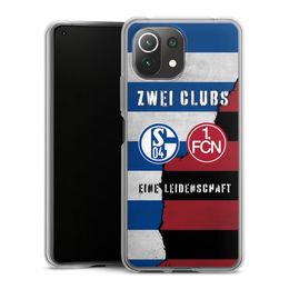 DeinDesign Xiaomi Mi 11 Lite 5G NE Handy Silikon H&uuml;lle Case transparent Handyh&uuml;lle Fc Schalke 04 Friendship 1. Fc N&uuml;rnberg Silikon Case