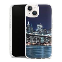 DeinDesign iPhone 14 Handy Silikon H&uuml;lle Case transparent Handyh&uuml;lle Usa Brooklyn Bridge New York Silikon Case
