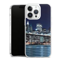 DeinDesign iPhone 14 Pro Max Handy Silikon H&uuml;lle Case transparent Handyh&uuml;lle Usa Brooklyn Bridge New York Silikon Case