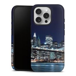 DeinDesign iPhone 16 Pro Handy Panzer Handyh&uuml;lle robuste Outdoor H&uuml;lle Schutzh&uuml;lle gl&auml;nzend Usa Brooklyn Bridge New York Tough Case