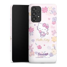 DeinDesign Galaxy A33 5G Handy Premium Case Smartphone Handyh&uuml;lle Schutzh&uuml;lle gl&auml;nzend Hello Kitty Merchandise Water Colour Premium Case