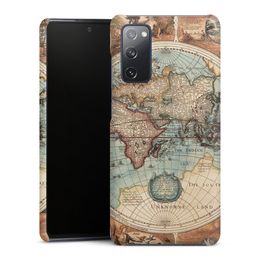 DeinDesign Galaxy S20 FE Handy Premium Case Smartphone Handyh&uuml;lle Schutzh&uuml;lle gl&auml;nzend World Map Vintage Map Premium Case