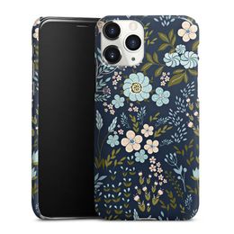 DeinDesign iPhone 11 Pro Handy Premium Case Smartphone Handyh&uuml;lle Schutzh&uuml;lle gl&auml;nzend Blue Muster Flowers Premium Case