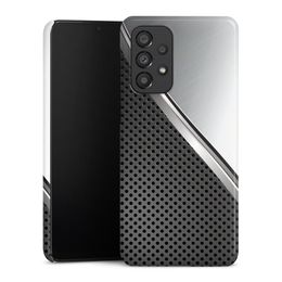 DeinDesign Galaxy A33 5G Handy Premium Case Smartphone Handyh&uuml;lle Schutzh&uuml;lle gl&auml;nzend Carbon Steel Metall Premium Case
