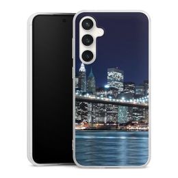 DeinDesign Galaxy S23 FE Handy Silikon H&uuml;lle Case transparent Handyh&uuml;lle Usa Brooklyn Bridge New York Silikon Case