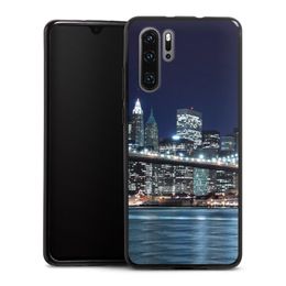 DeinDesign Huawei P30 Pro Handy Silikon H&uuml;lle Case schwarz Handyh&uuml;lle Usa Brooklyn Bridge New York