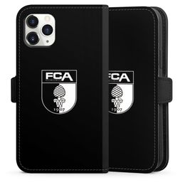 DeinDesign iPhone 11 Pro Handy Klapph&uuml;lle Handyh&uuml;lle aus Kunst Leder schwarz Flip Case Logo Official Licensed Product Fc Augsburg Sideflip mit Lasche