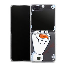 DeinDesign Galaxy Z Flip 5 Handy Hard Case Schutzh&uuml;lle transparent Smartphone Handy H&uuml;lle Frozen Olaf Disney Frozen 2 Hard Case