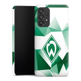DeinDesign Galaxy A33 5G Handy Premium Case Smartphone Handyh&uuml;lle Schutzh&uuml;lle gl&auml;nzend Tarnmuster Official Licensed Product Sv Werder Bremen Premium Case