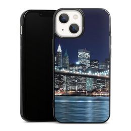 DeinDesign iPhone 13 Mini Handy Slim Case extra d&uuml;nn Silikon Handyh&uuml;lle schwarz H&uuml;lle Usa Brooklyn Bridge New York Silikon Slim Case