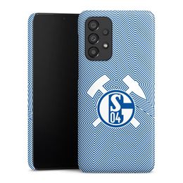 DeinDesign Galaxy A33 5G Handy Premium Case Smartphone Handyh&uuml;lle Schutzh&uuml;lle gl&auml;nzend Stripes Fc Schalke 04 Bundesliga Premium Case