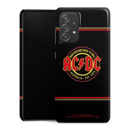 DeinDesign Galaxy A52s 5G Handy Premium Case Smartphone Handyh&uuml;lle Schutzh&uuml;lle gl&auml;nzend Acdc Merchandise Logo Premium Case