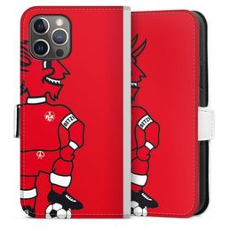 DeinDesign iPhone 12 Pro Handy Klapph&uuml;lle Handyh&uuml;lle aus Kunst Leder wei&szlig; Flip Case 1. Fc Kaiserslautern Official Licensed Product Soccer Sideflip mit Lasche