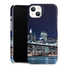 DeinDesign iPhone 13 Handy Premium Case Smartphone Handyh&uuml;lle Schutzh&uuml;lle gl&auml;nzend Usa Brooklyn Bridge New York Premium Case