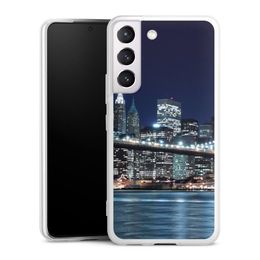 DeinDesign Galaxy S22 Handy Slim Case Silikon Handyh&uuml;lle transparent H&uuml;lle extra d&uuml;nn Usa Brooklyn Bridge New York Silikon Slim Case