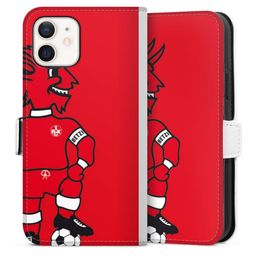DeinDesign iPhone 12 Handy Klapph&uuml;lle Handyh&uuml;lle aus Kunst Leder wei&szlig; Flip Case 1. Fc Kaiserslautern Official Licensed Product Soccer Sideflip mit Lasche