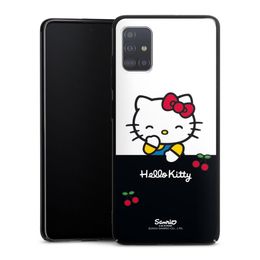 DeinDesign Galaxy A51 Handy Hard Case Schutzh&uuml;lle schwarz Smartphone Backcover Hello Kitty Cherry Official Licensed Product Hard Case