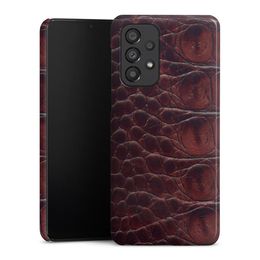 DeinDesign Galaxy A33 5G Handy Premium Case Smartphone Handyh&uuml;lle Schutzh&uuml;lle gl&auml;nzend Leather Crocodile Animal Print Premium Case