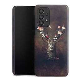 DeinDesign Galaxy A33 5G Handy Premium Case Smartphone Handyh&uuml;lle Schutzh&uuml;lle gl&auml;nzend Flowers Reindeer Rehe Premium Case