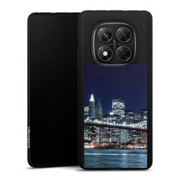 DeinDesign Xiaomi Redmi Note 14 Pro 5G Handy Premium Silikon H&uuml;lle Handyh&uuml;lle schwarz Case Usa Brooklyn Bridge New York Silikon Premium Case