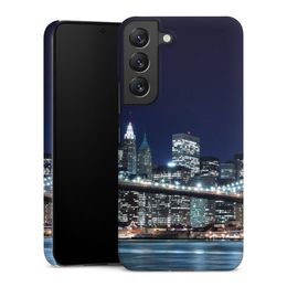 DeinDesign Galaxy S22 Handy Premium Case Smartphone Handyh&uuml;lle Schutzh&uuml;lle matt Usa Brooklyn Bridge New York Premium Case