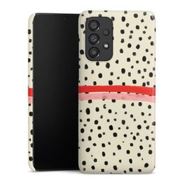 DeinDesign Galaxy A33 5G Handy Premium Case Smartphone Handyh&uuml;lle Schutzh&uuml;lle gl&auml;nzend Stripes Points Kunst Premium Case