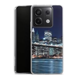 DeinDesign Xiaomi Redmi Note 13 Pro 5G Handy Silikon H&uuml;lle Case transparent Handyh&uuml;lle Usa Brooklyn Bridge New York Silikon Case