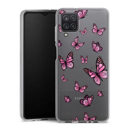 DeinDesign Galaxy A12 Handy Silikon H&uuml;lle Case transparent Handyh&uuml;lle Motiv Ohne Hintergrund Muster Butterfly Silikon Case