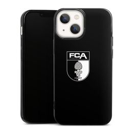 DeinDesign iPhone 13 Mini Handy Slim Case extra d&uuml;nn Silikon Handyh&uuml;lle schwarz H&uuml;lle Logo Official Licensed Product Fc Augsburg Silikon Slim Case