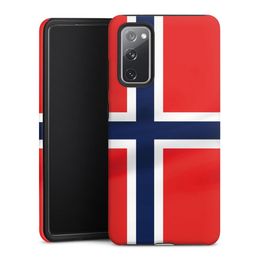 DeinDesign Galaxy S20 FE Handy Panzer Handyh&uuml;lle robuste Outdoor H&uuml;lle Schutzh&uuml;lle matt Flags Flag Norway Tough Case